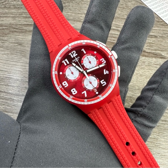 Swatch | Accessories | New Swatch Spremuta Men Red And White Silicone ...